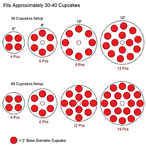 4 Tier Cupcake Stand, Round Acrylic Cupcake Tower, Multi Tiered Cake Stand, Large Clear Holder for Dessert Table Display, Weddings, Graduations, Birthday, Tea Party, Baby Shower, Donut Tree, Pastry