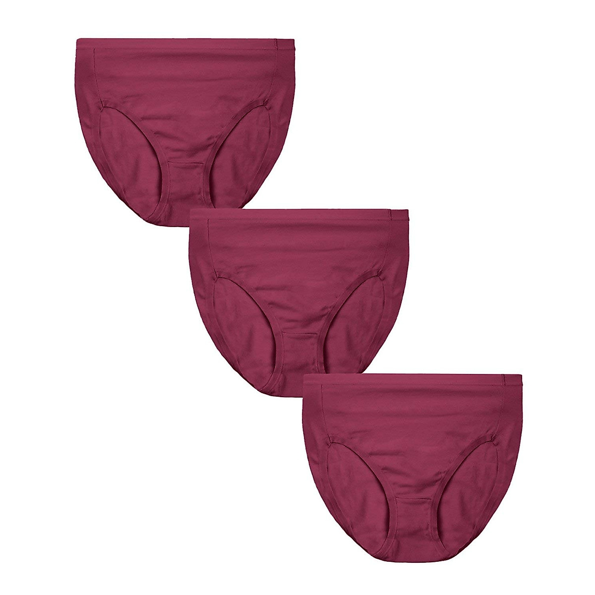 MeMoi Ladies Combed Cotton Basic Brief Underwear 3-Pack Black 6M