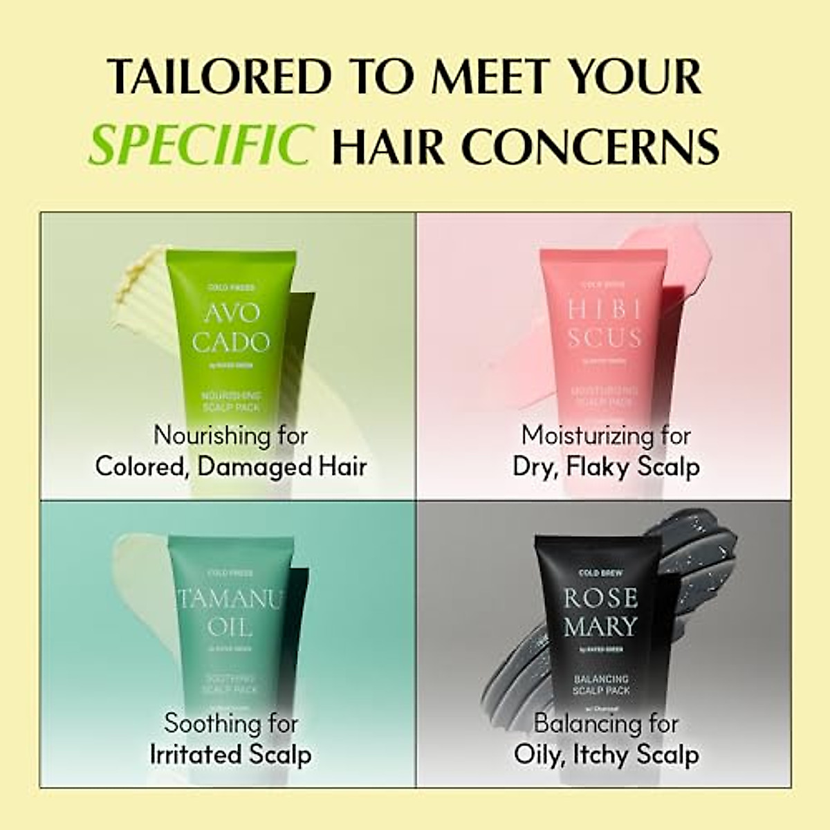 RATED GREEN Cold Brew Avocado Nourishing Scalp Pack with Banana - Korean Hair Conditioning Mask - Deep Hydrating Treatment for Dry Damaged Hair (6.76 Fl. Oz)