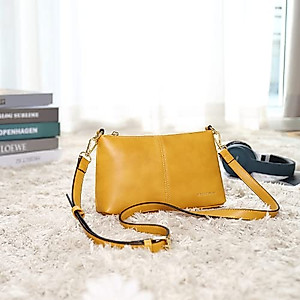 WESTBRONCO Small Crossbody Bag for Women Vegan Leather Wallet Purses Satchel Shoulder Bags Wristlet Clutch Handbags Yellow