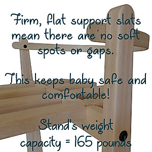 2 in 1 Natural Rocking Stand for Plum + Sparrow Baskets - with Brakes (Read All Product Details)
