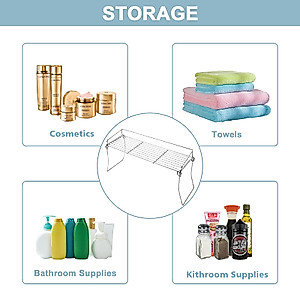 JUNCHU CHERRY Metal The Sink Vanity Organizer 2 Pack, Bathroom or Kitchen Sink Organizer, Feminine Products Organizer (2 Chrome)