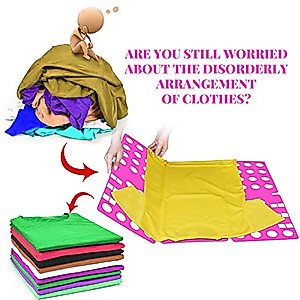 Shirt Folding Board, Folding Board t Shirts Folding Laundry Organizer Dress Pants Towels Folder for Kids to Fold Clothes (Rose Red)