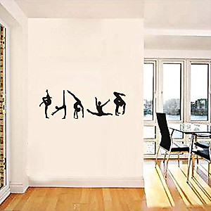 Maydahui Dancer Wall Decal Dance Gym Decor (Set of 5 Pieces）Sport Art Wall Sticker Home Decoration for Living Room Bed Room Girls Room