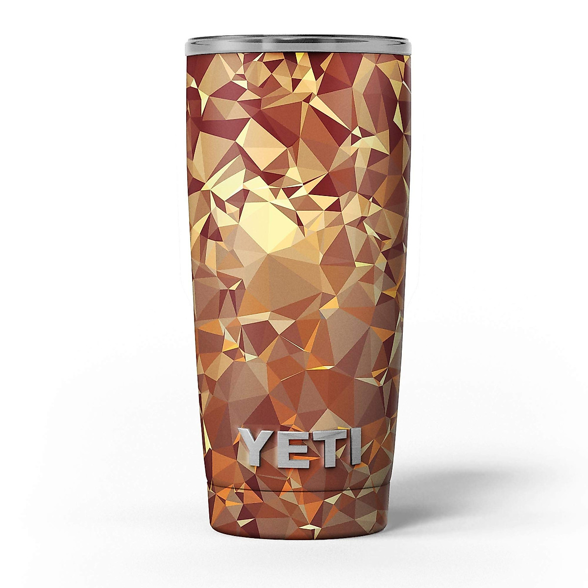 Design Skinz Orange Geometric V5 - Skin Decal Vinyl Wrap Kit Compatible with The Yeti Rambler Cooler Tumbler Cups