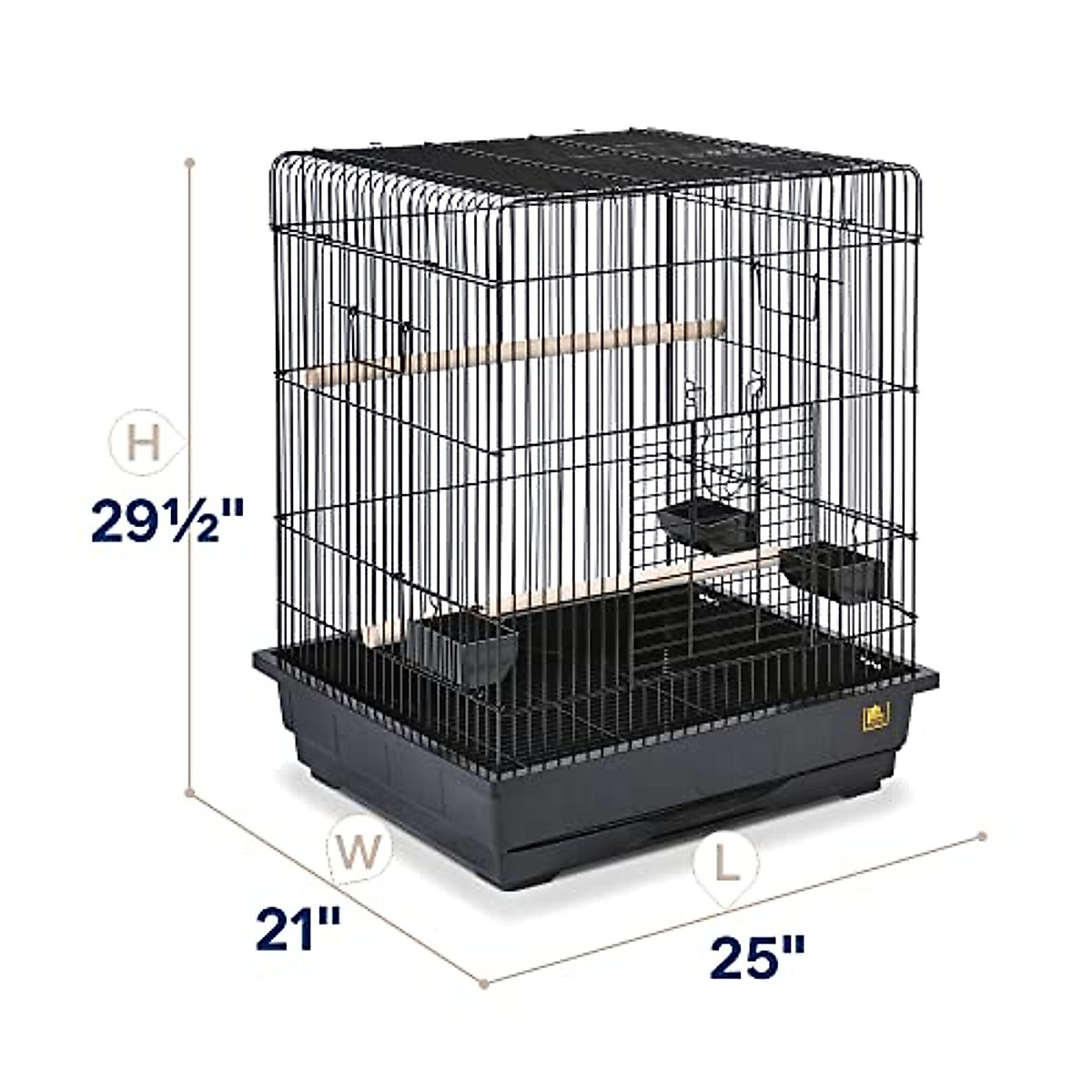 Prevue Hendryx Square Roof Parrot Cage, Black (SP25217B/B)