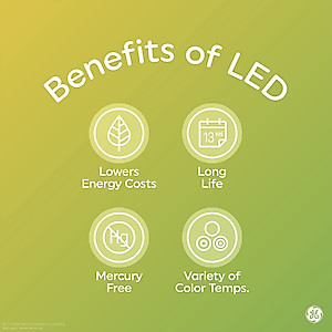 GE LED String Light Bulb Replacements, Soft White, S14 Bulbs, Clear, Medium Base (10 Pack)