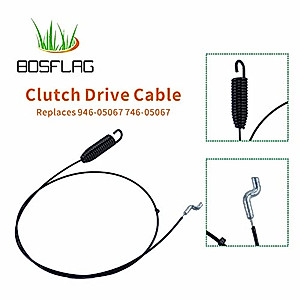 BOSFLAG 946-05067 Clutch Drive Cable with 751-0354 Primer Bulb Replaces MTD 946-05067 Cable, 946 05067, 94605067, 746-05067, 746 05067, 74605067 for MTD MP28, MP30, RM2410, RM2610, RM2860 Snowblowers