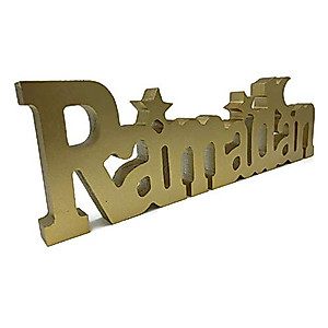 Ramadan Eid Mubarak Moon Star Desktop Shelf Table top Decoration for Home Office Classic Decor Products (Ramadan + Eid + Mubarak)