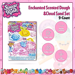 Enchanted Scented Dough & Cloud Sand Set, 2 Mold Sheet 6 Play Dough 1 Cloud Sand, Sensory Toy for Playdates and Great Gift Idea