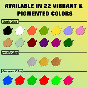 CCbeauty Halloween Face Body Paint 22 Colors(6 UV Glow+16 Matte Colors) with 10 Artist Brushes, Oil Large Clown White Face Painting Kit SFX Cosplay Costume FacePaint Makeup