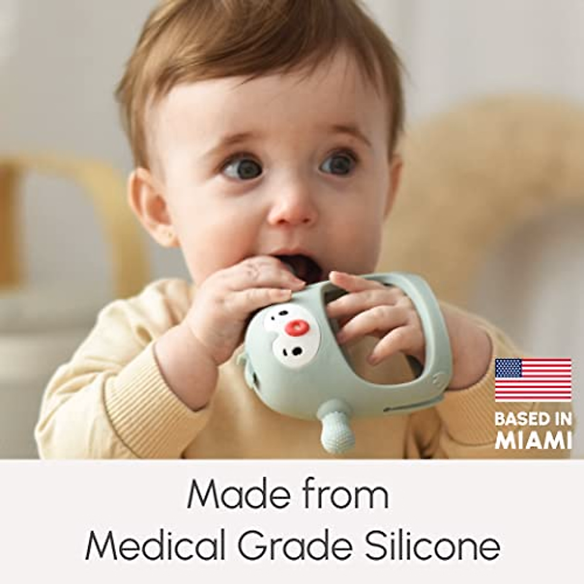 Smooch Penguin Mitten Teething Toys For Babies 0-6 Months, 12, 18 - Penguin Teethers For Babies Are Easy To Hold, Silicone Baby Teether Toys Are Soft Yet Durable - Provides Teething Pain Relief (Blue)