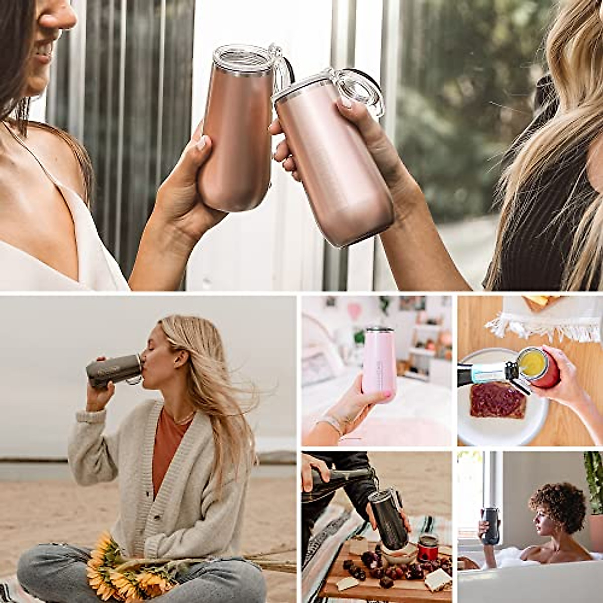 BrüMate 12oz Insulated Champagne Flute With Flip-Top Lid - Made With Vacuum Insulated Stainless Steel (Glitter Mermaid)