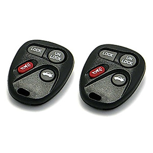 Pair of OEM Electronic 4-Button Key Fob Remotes Compatible With Cadillac Chevrolet Pontiac Saturn (FCC ID: L2C0005T, P/N: 16263074-99)