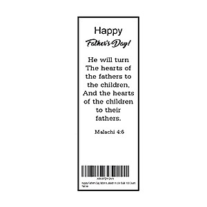 Happy Father's Day Father and Son Bible Verse Bookmarks Religious Christian Dads Malachi 4:6 for Churches He Shall Turn The Heart of The Fathers to The Children Made in USA Bulk 100 Count
