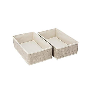 Simplify Drawer Organizer, Good for Socks, Bras, Ties, Cami’s, Baby Clothes & Accessories, Rectangle - 2 Pack, Beige