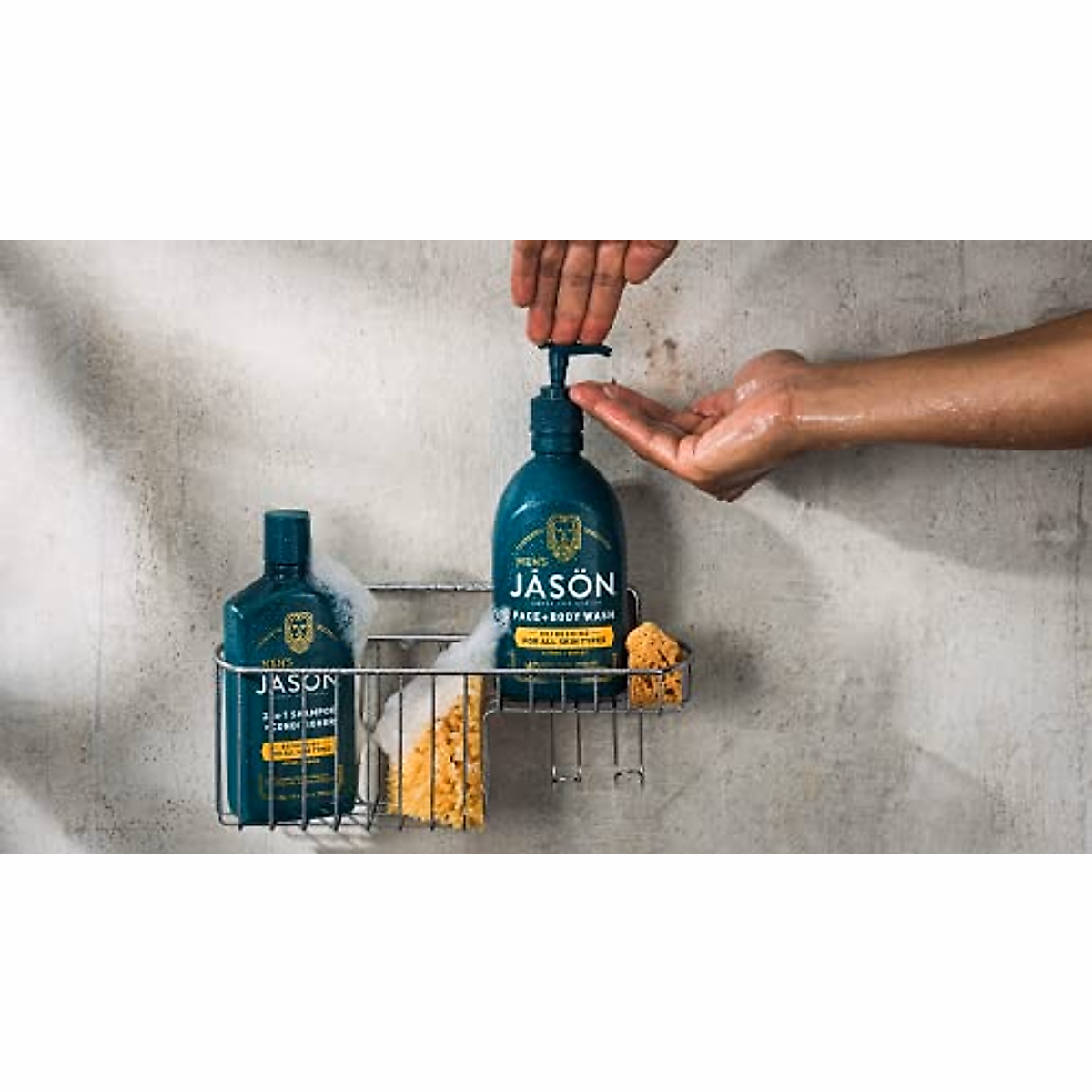 Jason Men's Refreshing 2-in-1 Face & Body Wash, 16 oz