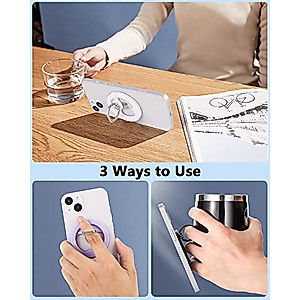 Magnetic Phone Grip (MagGo) Removable Phone Holder Stand Adjustable Finger Ring Grip Compatible with Magsafe iPhone13 13pro 13mini iPhone 12,12Pro/12Pro Max/12Mini/ iPhone 14 14Pro Max