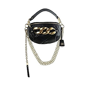 Steve Madden Quilted Convertible Belt Bag Crossbody, Black
