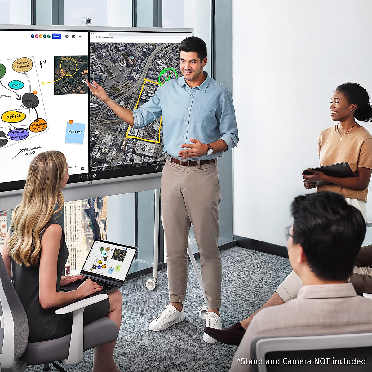 Vibe S1 4K UHD Smart Board, 75 Inch Digital Whiteboard for Office and Classroom, Electronic Presentation Meeting Device for Hybrid Work, Interative Touchscreen Display, Chrome OS and 250+ Free Apps
