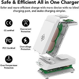 EloBeth 3 in 1 Wireless Charging Station for Google Pixel Watch Charger, Wireless Charger for Google Pixel 8 Pro /8/7 Pro / 7a /7/Fold/6/6 Pro/5/4/3/XL, Pixel Buds Pro iPhone/Airpods(not for Watch 2)