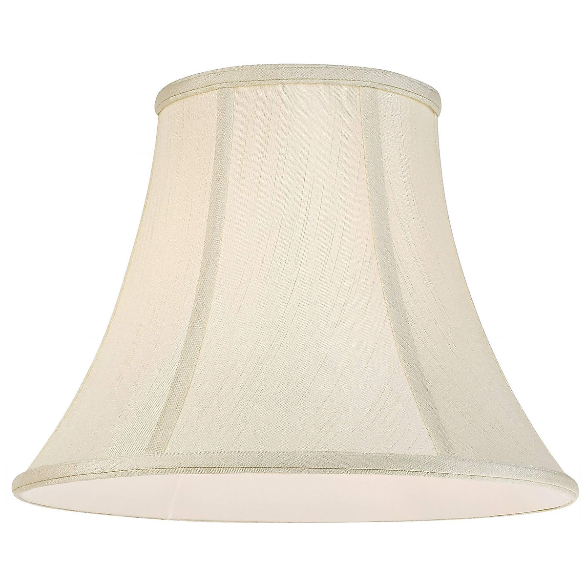 Creme Medium Bell Lamp Shade 7" Top x 14" Bottom x 11" Slant x 10.5" High (Spider) Replacement with Harp and Finial - Springcrest