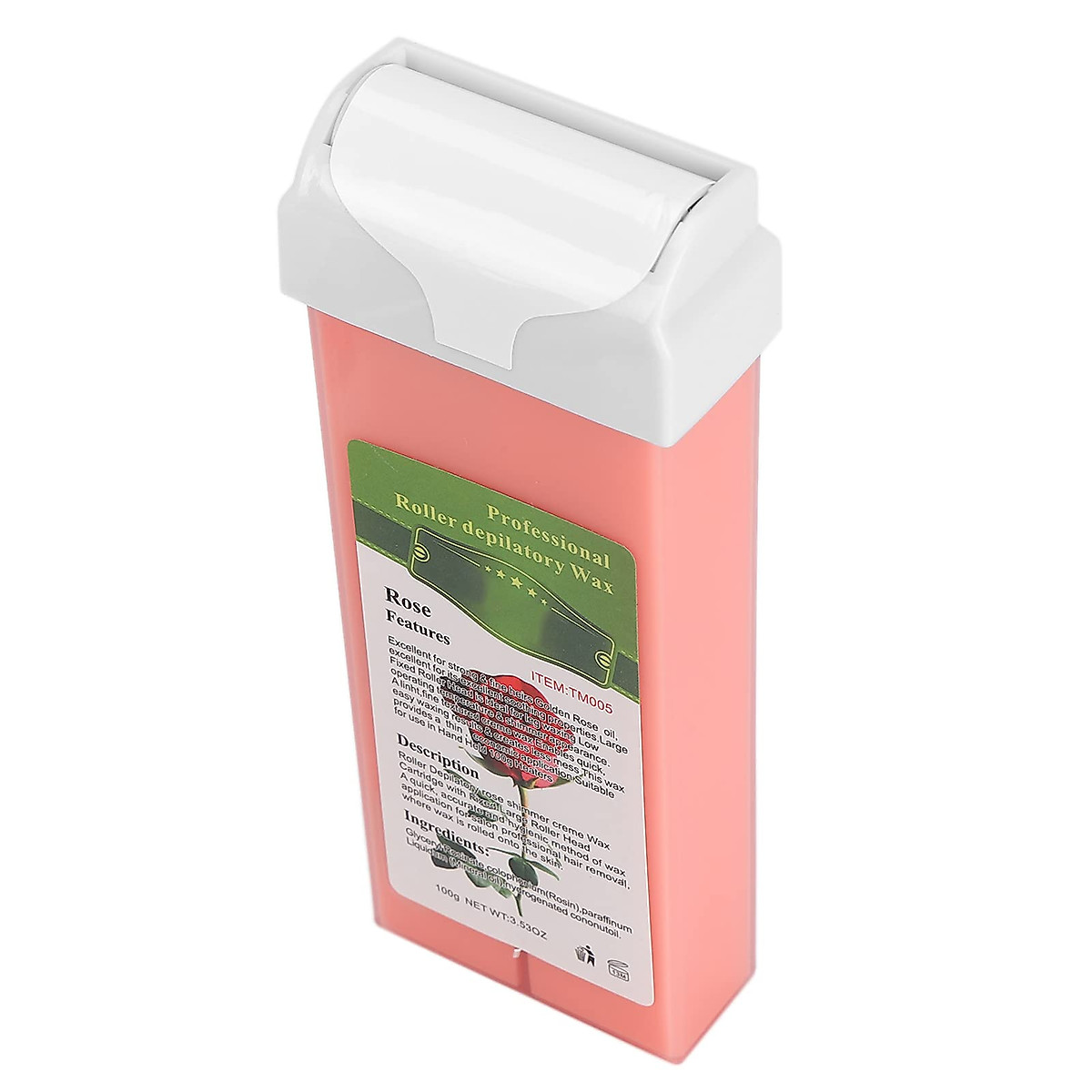 Roll-on Wax Cartridge Body Leg Chest Arm Bikini Armpit Hair Removal Wax Men Women Roller Depilatory Wax for Professional Salons and Home Self Waxing (100g)(Rose)