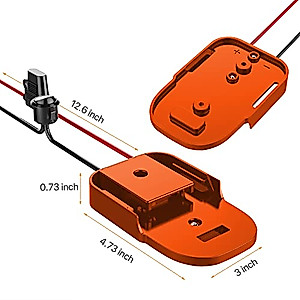 Power Wheel Adapter with Fuse & Switch, Secure Battery Adapter for Ridgid AEG 18V Hyper Lithium Battery, with 12 Gauge Wire,Good Power Convertor for DIY Ride On Truck,Robotics,RC Toys and Work Lights