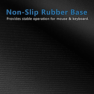 Large Gaming Mouse Pad- 31x12 in. XL Gaming Mousepad with Stitched Edges, Ultra-Smooth Cloth Mouse Mat & Non-Slip Rubber Base, Waterproof Full Desk Keyboard Mat for Gamer, Office & Home, Black