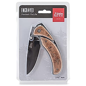 P. Graham Dunn Number One Grandpa Brushed Black 5 x 2 Stainless Steel and Wood Pocket Knife