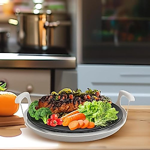 2 Pack Microwave cool plate and spillover caddy with handles. For bowls, plates and microwave meals. BPA free