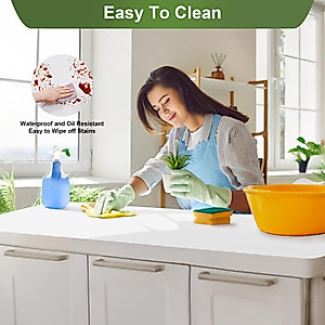 Moriah Non Adhesive Shelf Liner for Kitchen Cabinet, Strong Grip Drawer Liner Waterproof Washable for Bathroom, Non Slip Cabinet Paper Liner Protector for Cupboard Shelves(White,12'' x 10')