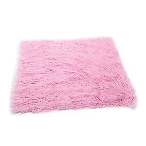 CALIDAKA Baby Photo Props Blanket,Newborn Faux Fur Photography Basket Stuffer Rug,Beanbag Background Backdrop Mat (Pink)