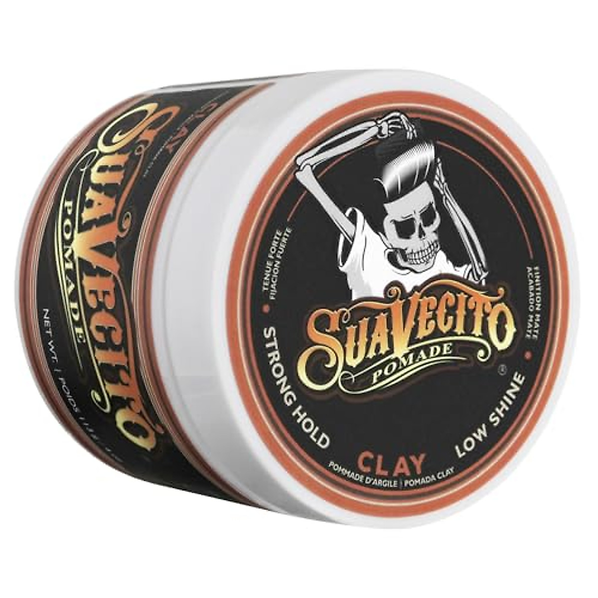 Suavecito Pomade Firme Clay 4 oz, 1 Pack - Strong Hold Hair Clay For Men - Low Shine Matte Hair Clay Pomade For Natural Texture Hairstyles