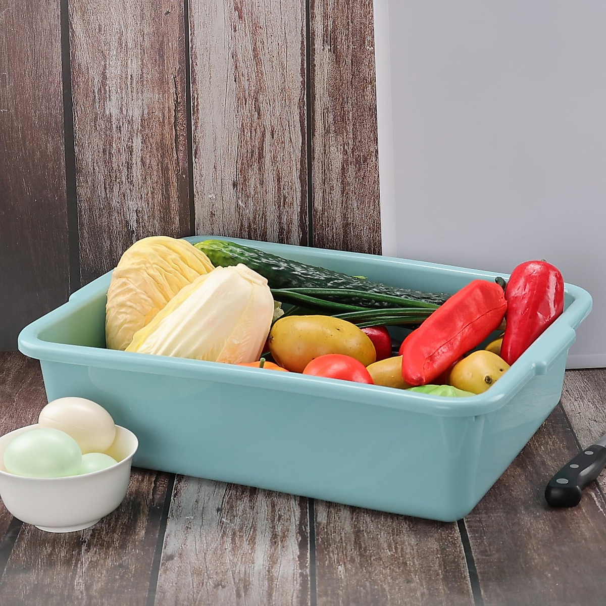 Doryh 14 L Commercial Bus Tub, Plastic Wash Tub Dishpan, 4 Packs