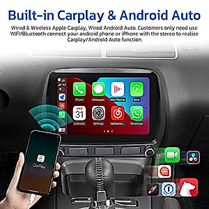 aoonav Android 10 inch Touch Screen car Radio for Chevrolet Camaro 2010 2011 2012 2013 2014 2015, GPS Navigation 4GB+64GB Support with carplay/bluetooth/4G/DSP Head Unit Stereo