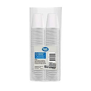 Bath Great Value 3 Oz White Plastic Cups, 100 Ct
