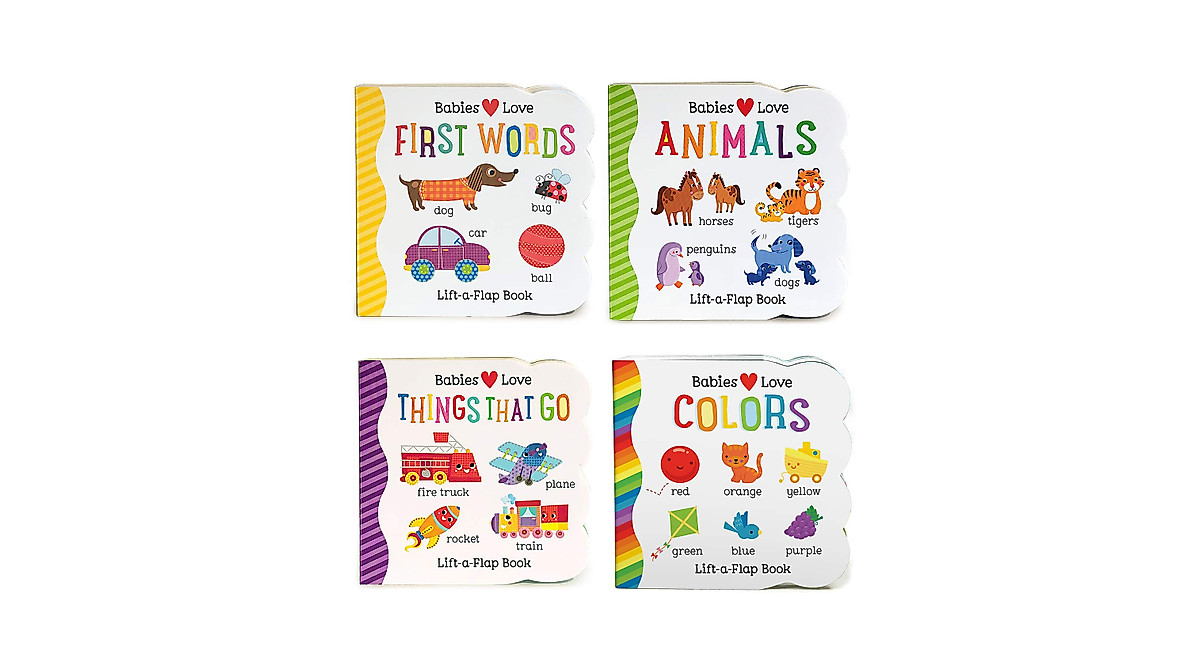 4-Pack Babies Love Learning Lift-a-Flap Set for Early Reading