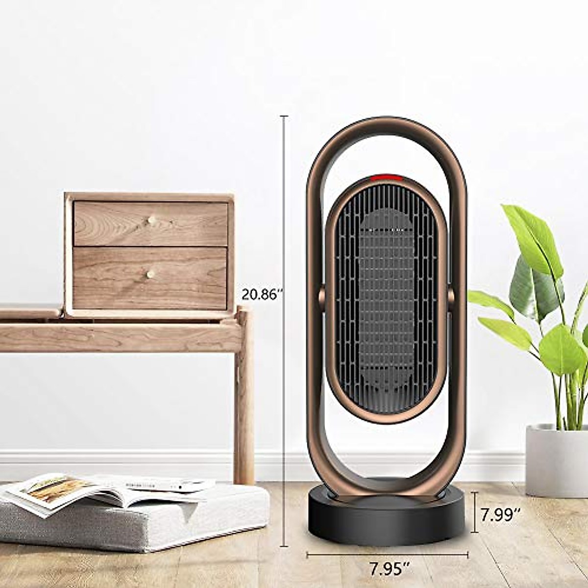 Fit Choice 1500W Oscillating Space Heater for Indoor Use, Fast Heating Within 2s with PTC Heating Tech, 3 Timers & 3 Heating Temperature with Remote Control for Office and Home