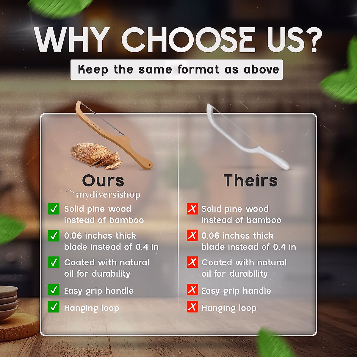 16" Sourdough Slicer for Homemade Bread with Strengthened Stainless Steel Blade - Premium Bow Bread Knife for Homemade Bread - Wooden Bread Bow Knife for Bagels, Baguettes - Sourdough Bread Slicer