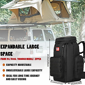 outdoor plus Extra Large Camping Backpack For Men, Hiking Backpacking Backpack, 60 Liter 70l Oversized Rucksack Waterproof