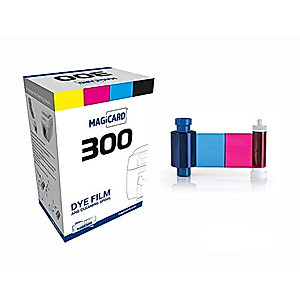 Magicard 300 Printer MC300YMCKO Color Ribbon - YMCKO - 300 Prints with Bodno Premium CR80 30 Mil Graphic Quality PVC Cards - Qty 300