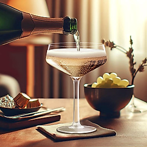 Amazing Abby - Courtney - 12-Ounce Plastic Coupe Glasses (Set of 6), Martini Glasses, Champagne Saucers, Reusable, BPA-Free, Shatter-Proof, Dishwasher-Safe, Perfect for Poolside, Outdoors, and More