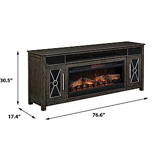 ClassicFlame Heathrow 76" Infrared Electric Fireplace Entertainment Center & 42" Firebox - Tifton Oak, 42MMS6342-O131 & 42II042FGT
