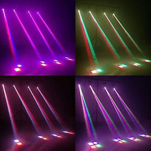 SHEHDS Moving Head Lights Mini LED 10W RGBW 4in1 Beam/Strobe Stage Lights Professional 11/13 DMX Channels Sound Activated DJ Lights for Disco Club Party Dance Wedding Bar - 2 Pack