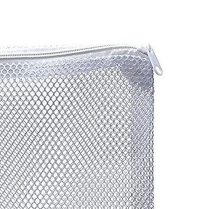 ALEGI Large Filter Media Bags,Aquarium Mesh Bags with Plastic Zipper,White Net Bags for Bio Balls, Ammonia Remover 17.8" by 13.5" (4pcs)