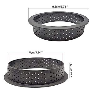 NACTECH 8Pcs Cake Tart Ring Muffin Cake Mousse Ring Cake Mousse Molds Heat-Resistant Non Stick