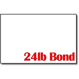 Bright White 24lb Bond 5 1/2" x 8 1/2" Sheets (Half Letter Size) - 500 Sheets