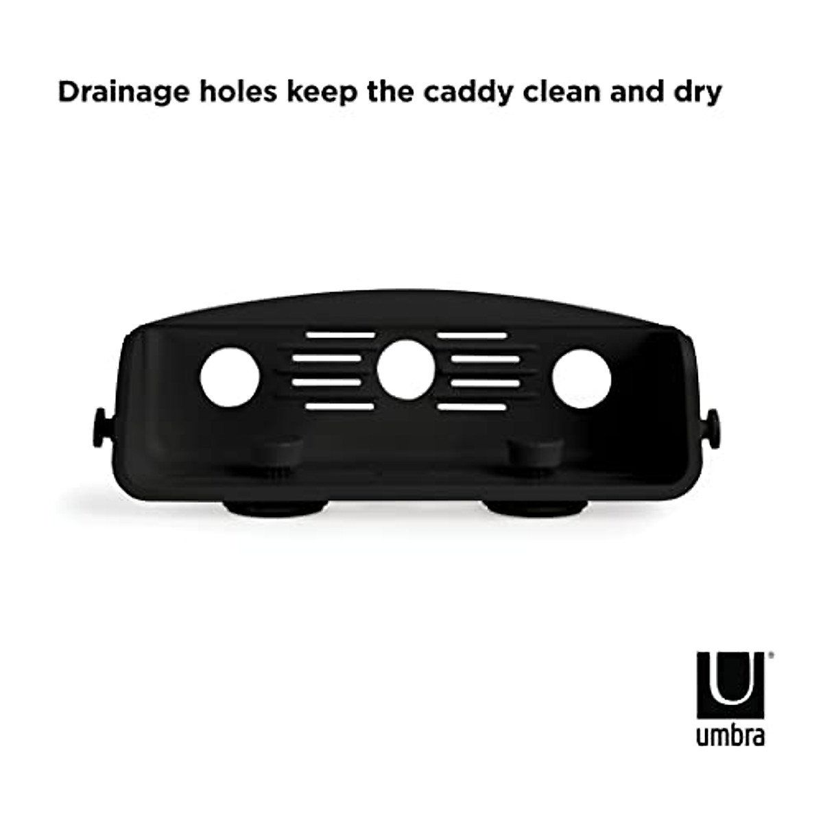 Umbra Flex Shower Storage Accessories with Patented Gel-Lock Technology Suction Cup, Black