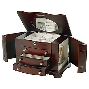 Mele Women's Rita Cherry Finish Jewelry Box Mahogany One Size